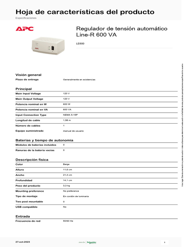 Line-R LE600 | PDF | Electricidad | Ciencias fisicas