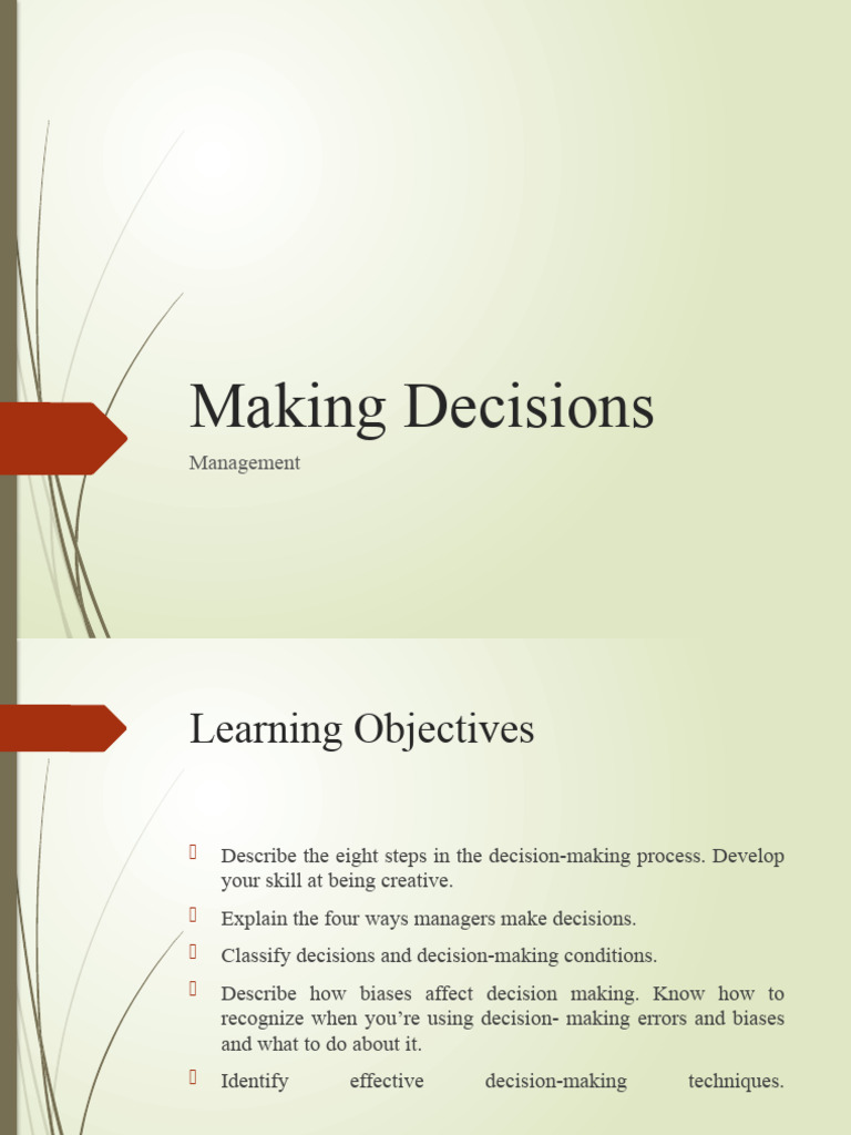 Chapter 2 Decision Making | PDF