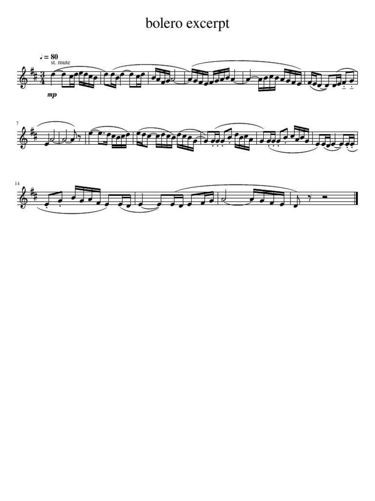 Bolero Trumpet Excerpt | PDF