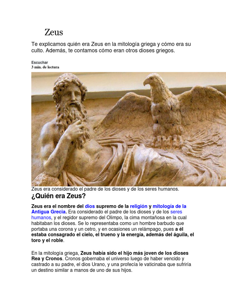 Zeus 1 | PDF | Zeus | Doce olímpicos