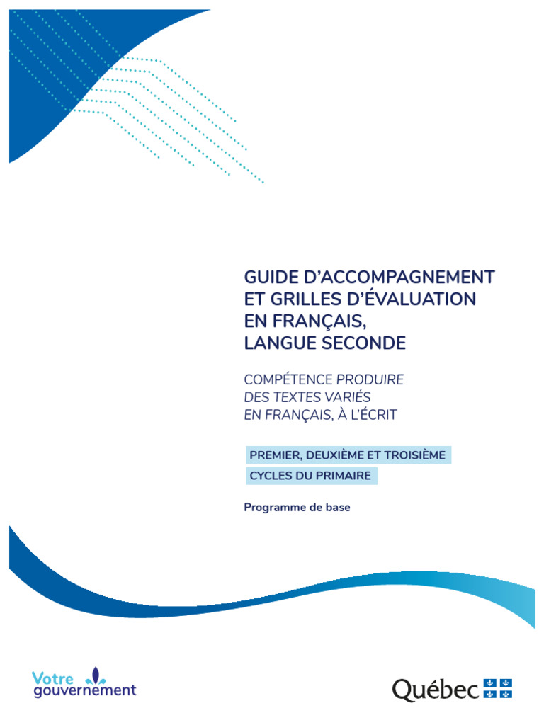 Guide Accompagnement Grilles Evaluation FR Langue Seconde | PDF