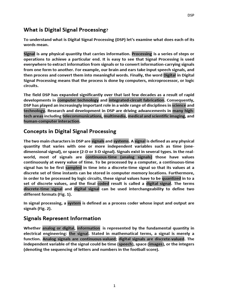 Dsp-محاضرات الكورس الاول | PDF | Digital Signal Processing | Sampling (Signal Processing)