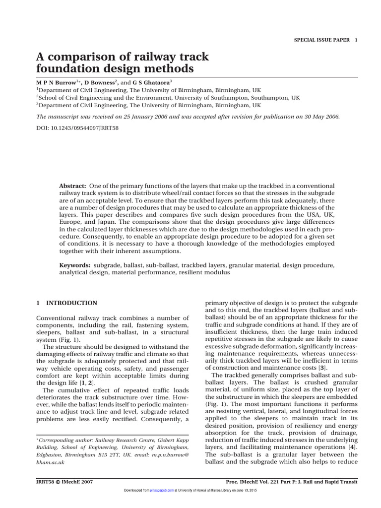 Railway Track Foundation Design Methods | PDF | Stress (Mechanics ...