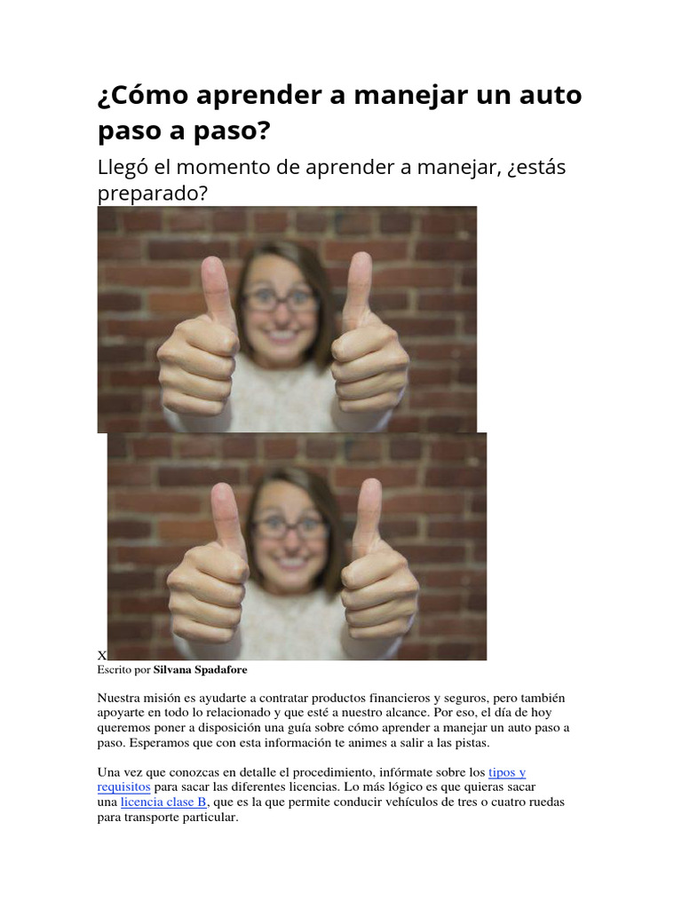 Guía para aprender a manejar un auto | PDF | Negocios