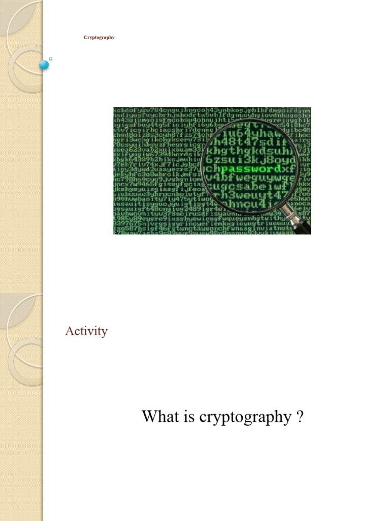 Chapter 2 - Cryptography - Part I | PDF Chapter 2 - Cryptography - Part I | PDF