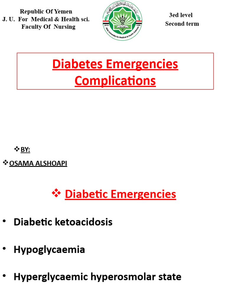 Diabetes Emergencies Complications | PDF