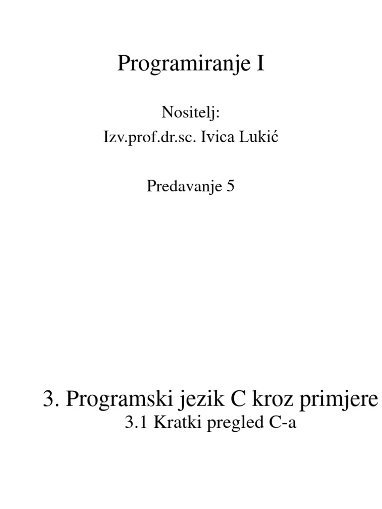 PR05 Kratki Pregled C-A | PDF