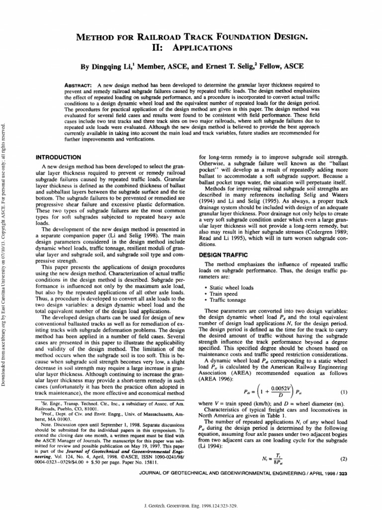 Method For Railroad Track Foundation Design. Applications by Dingqing ...