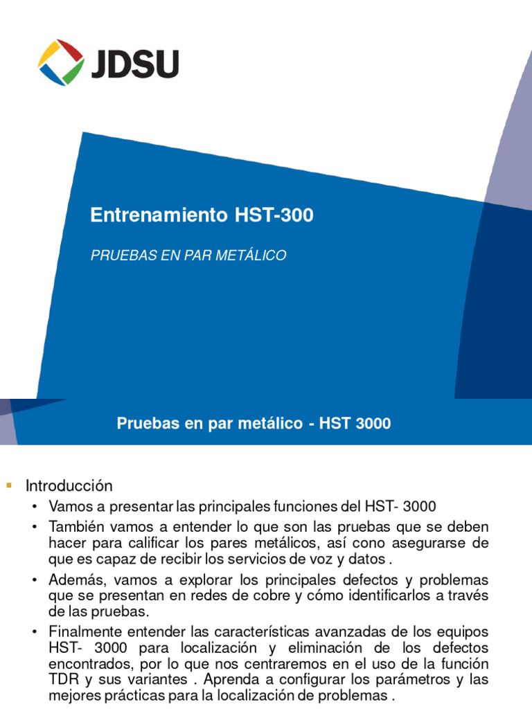 ENTRENEMIENTO JDSU - PAR METÁLICO (HST) | PDF | Resistencia Eléctrica y Conductancia | voltaje