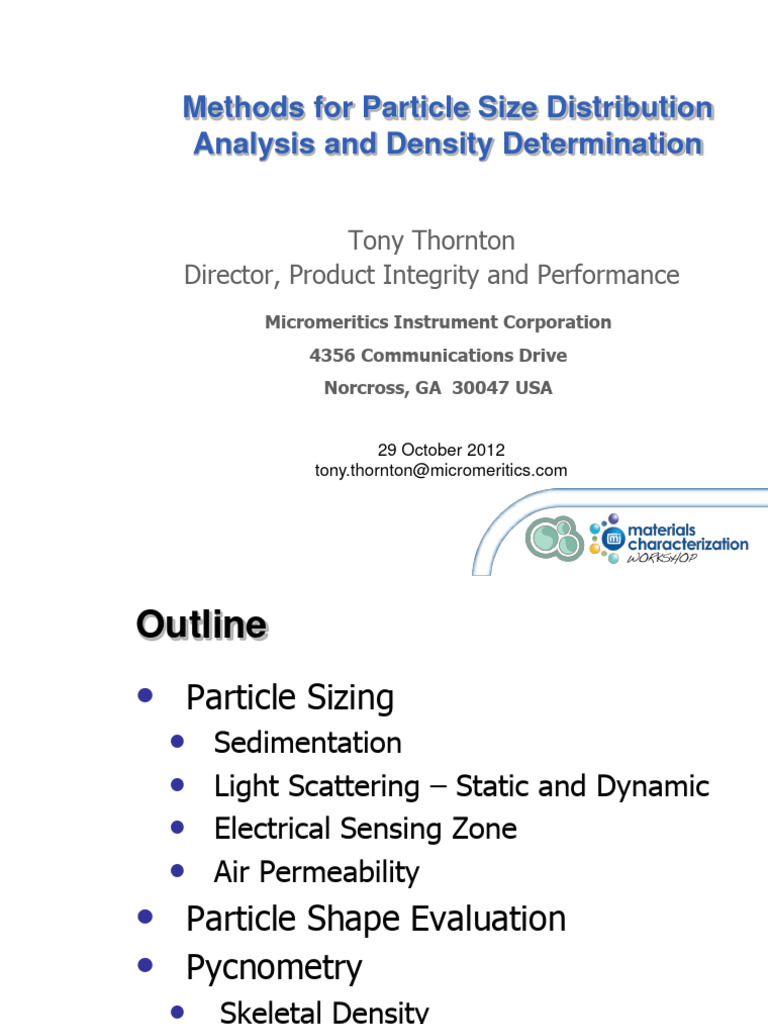Particle Size Distribution Methods Guide | PDF | Particle Size ...
