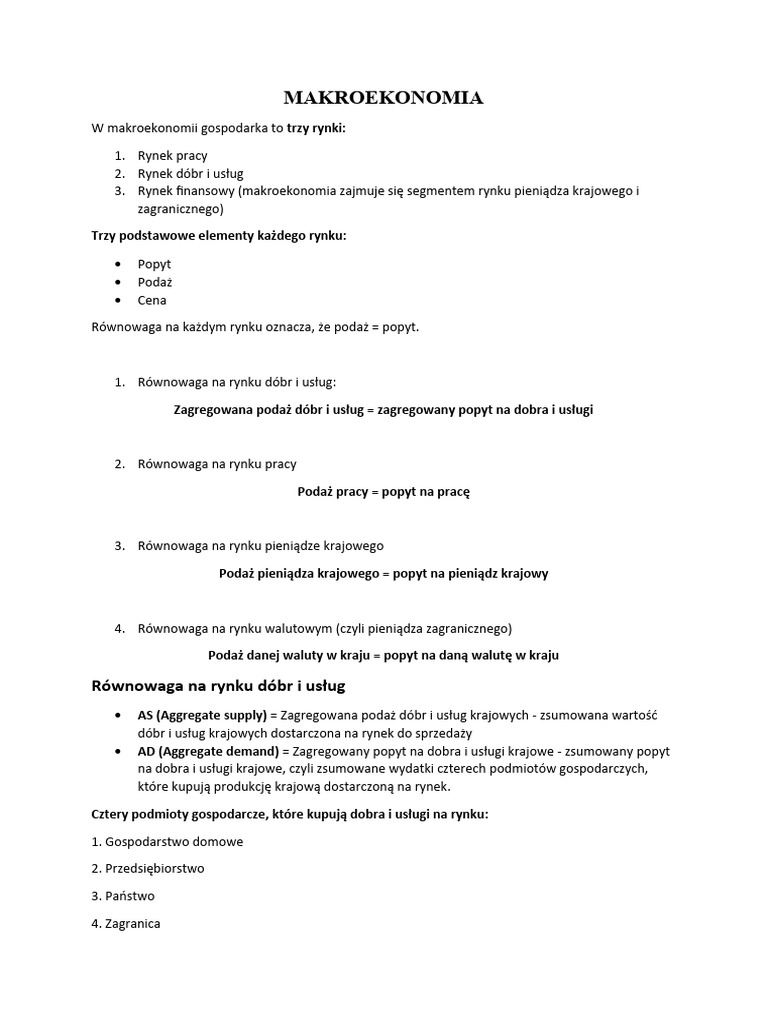 Makroekonomia - Wyk 1 | PDF