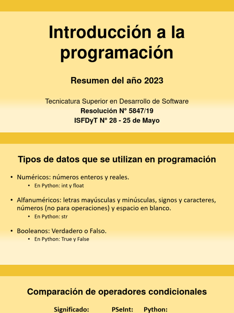 Resumen PSeInt-Python | PDF | Python (lenguaje de programación) | Ingeniería de software