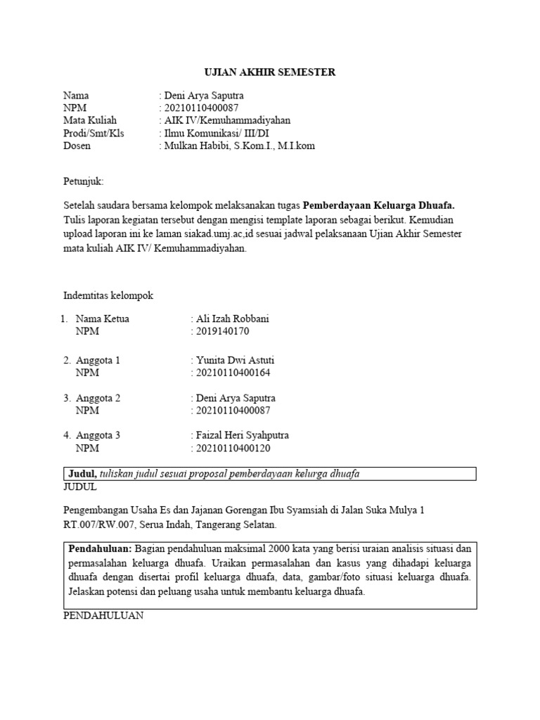 Uas Aik IV Tahun 2022 | PDF