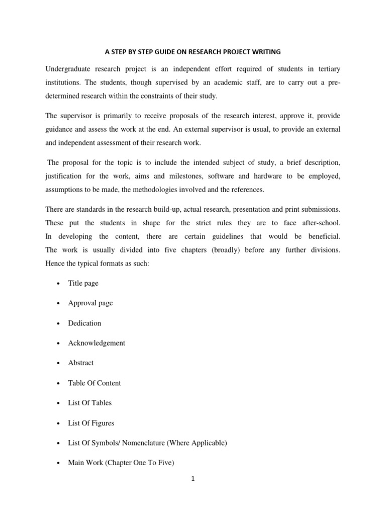A Step by Step Guide On Research Project Writing For Universities | PDF ...