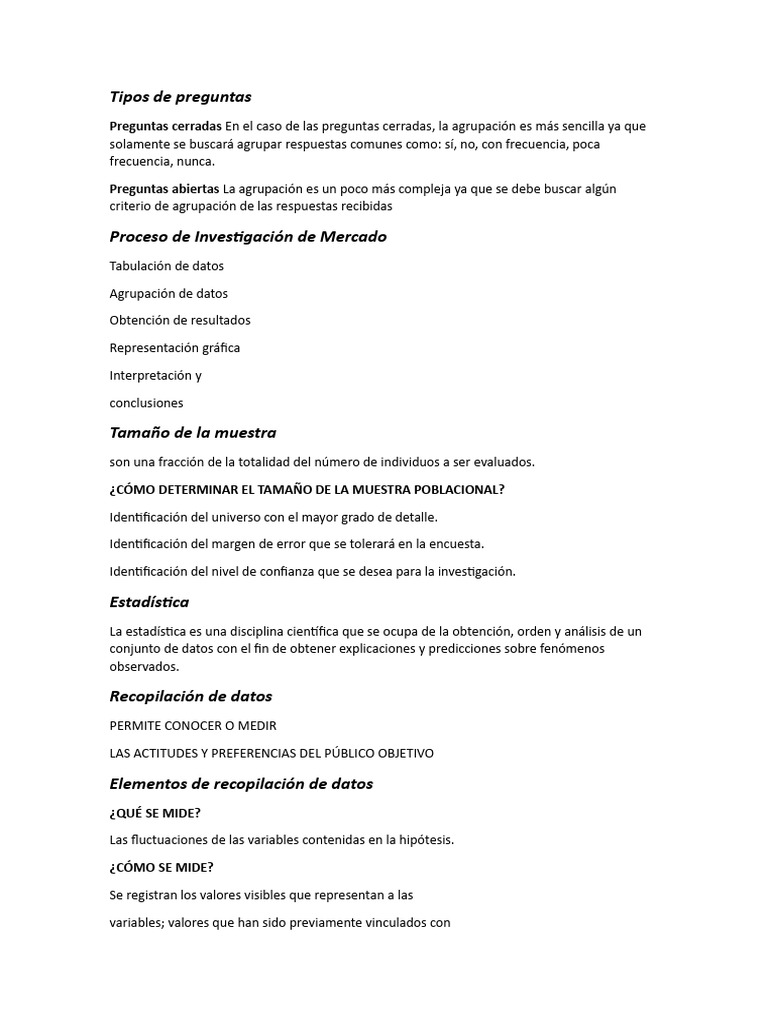 Tipos de preguntas | PDF