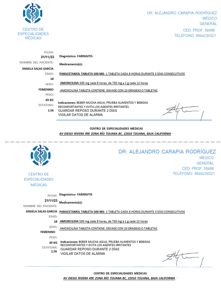 DR: Alejandro Carapia Rodríguez: Centro de Especialidades Médicas | PDF ...