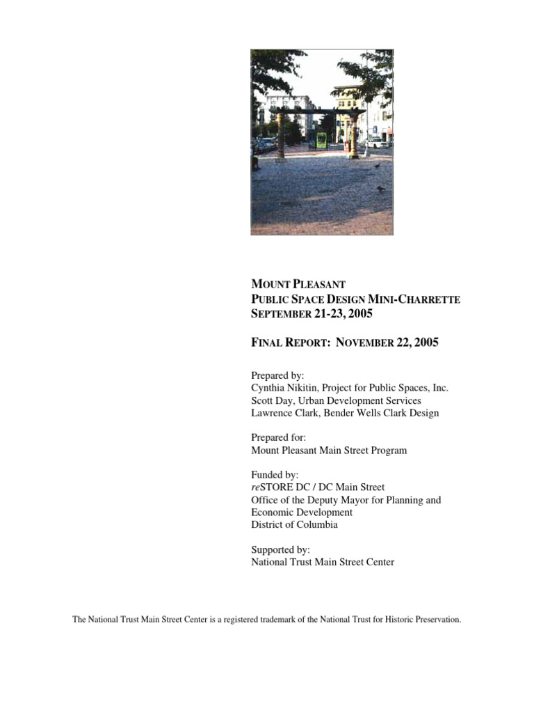 MT Pleasant Public Space Design Mini Charrette Final | PDF
