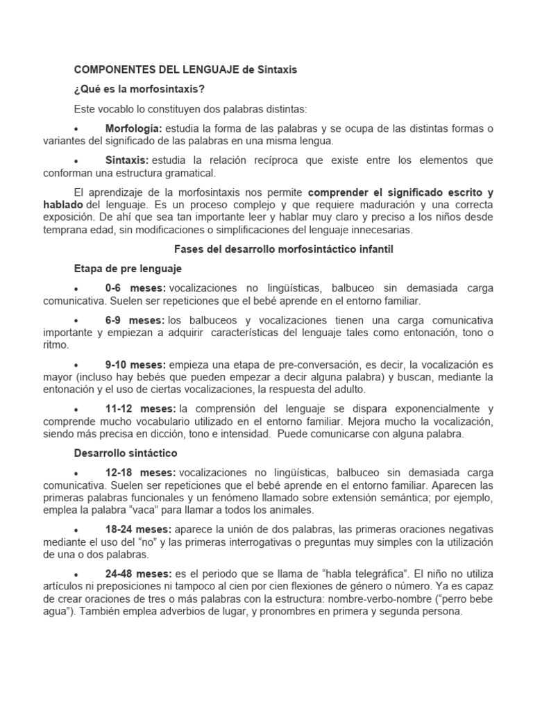 Qué es la morfosintaxis | PDF | Palabra | Oración (Lingüística)