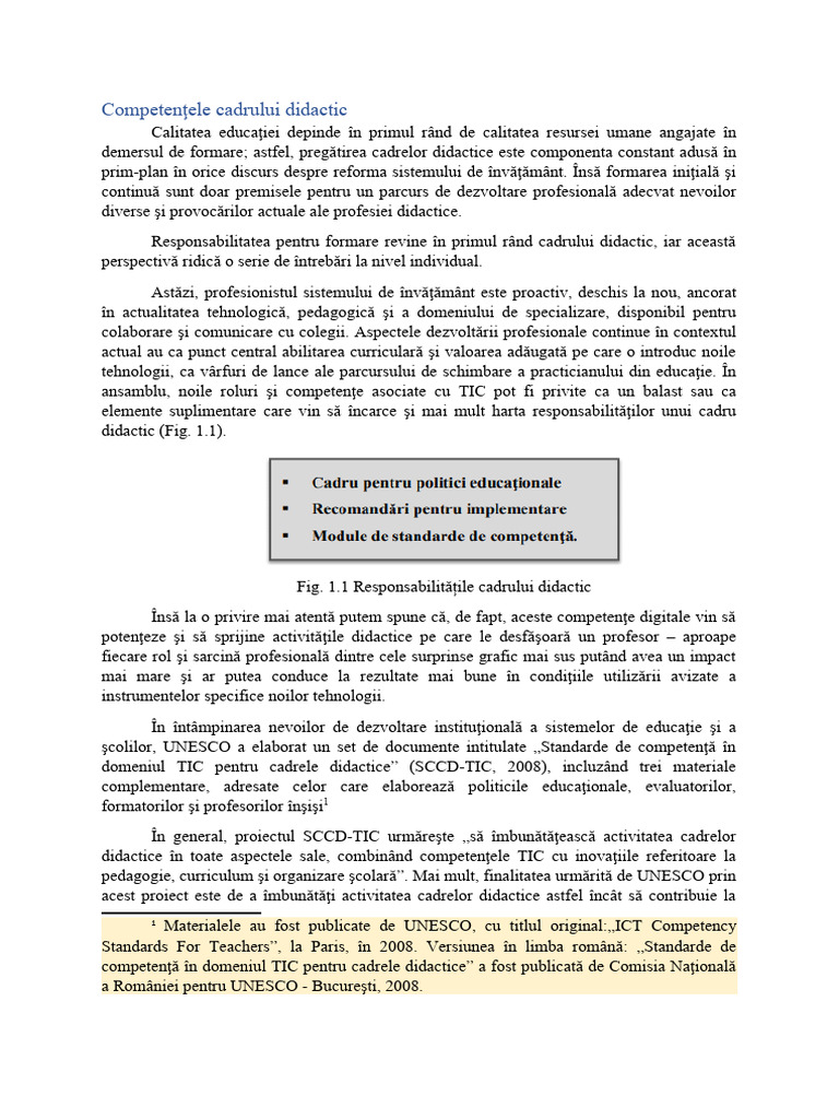 Competenţele Cadrului Didactic | PDF