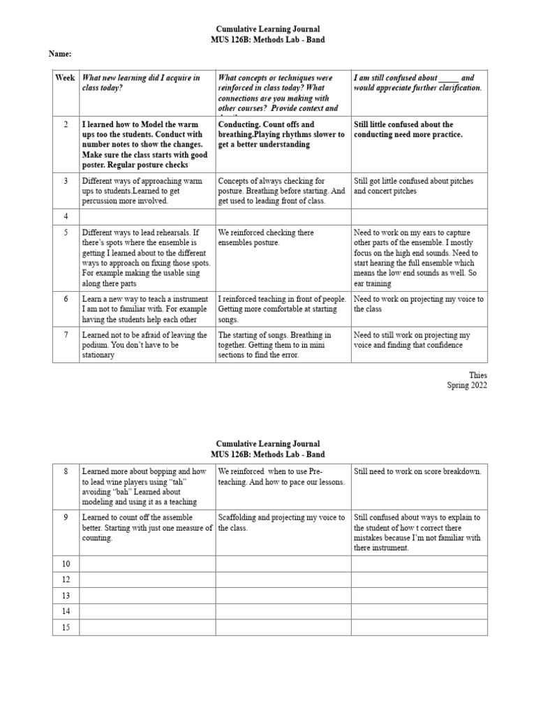 Cumulative Learning Journal | PDF | Learning | Human Communication