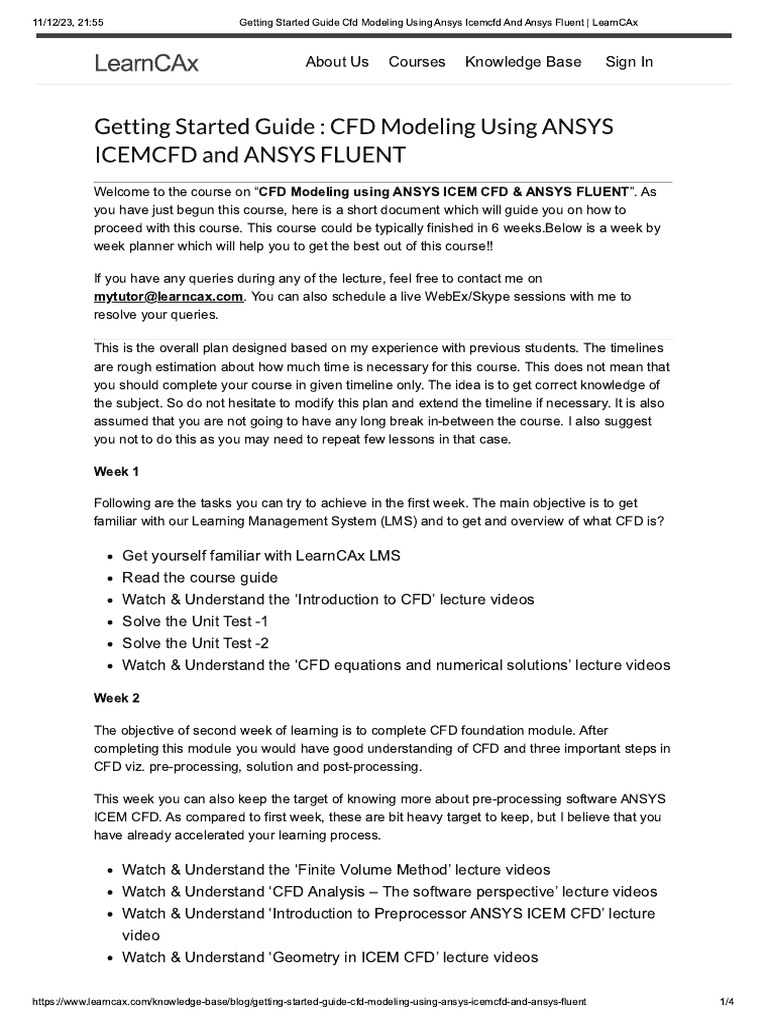 Getting Started Guide CFD Modeling Usin.. | PDF