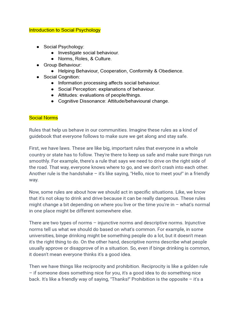 Final Psych Notes Lecture Social Cognition Pdf