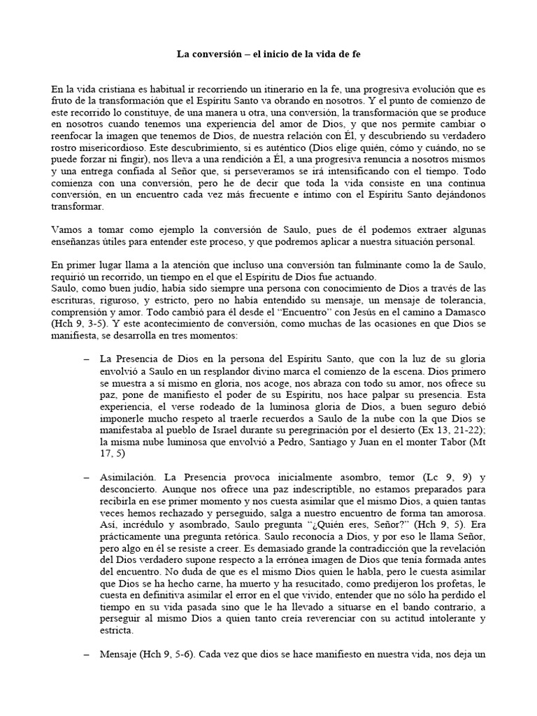 El Camino de Conversión Cristiana | PDF | Pablo el apóstol | espíritu Santo