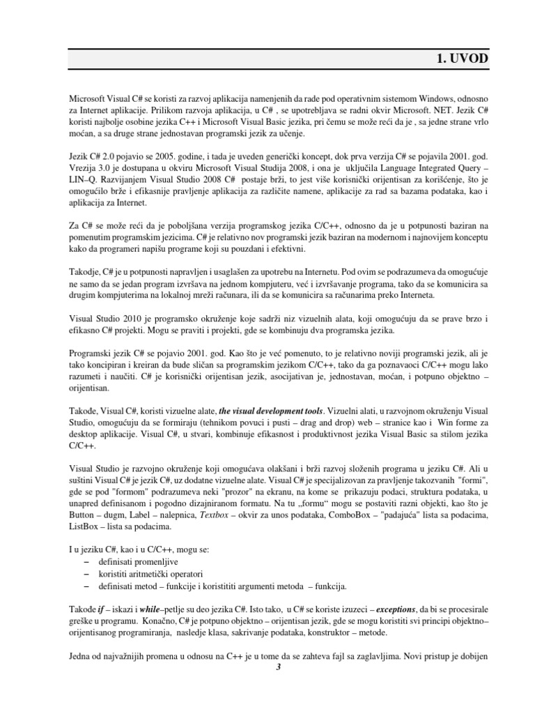 Uvod U C# | PDF