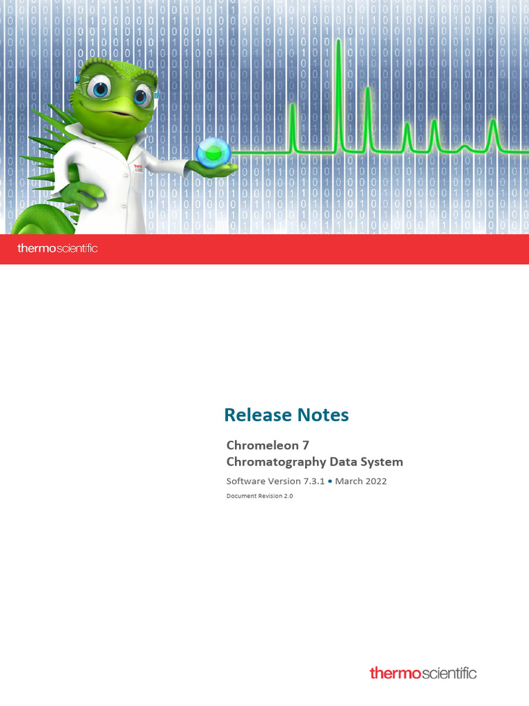 Release Notes - Chromeleon 7.3.1 - Rev 2 | PDF