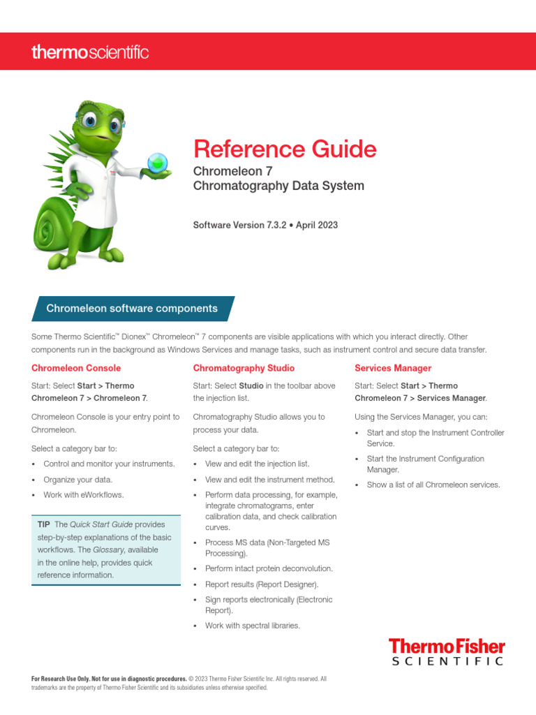 Reference Guide - Chromeleon 7.3.2 | PDF