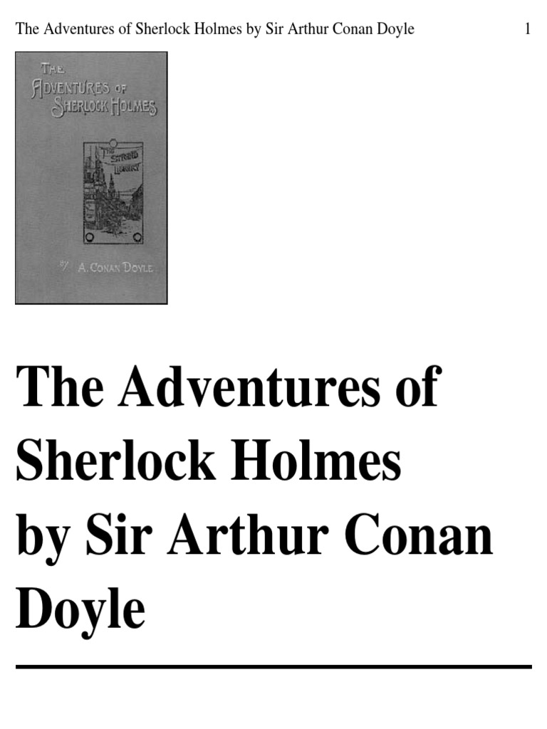 The Adventures of Sherlock Holmes | PDF | Sherlock Holmes | Project ...