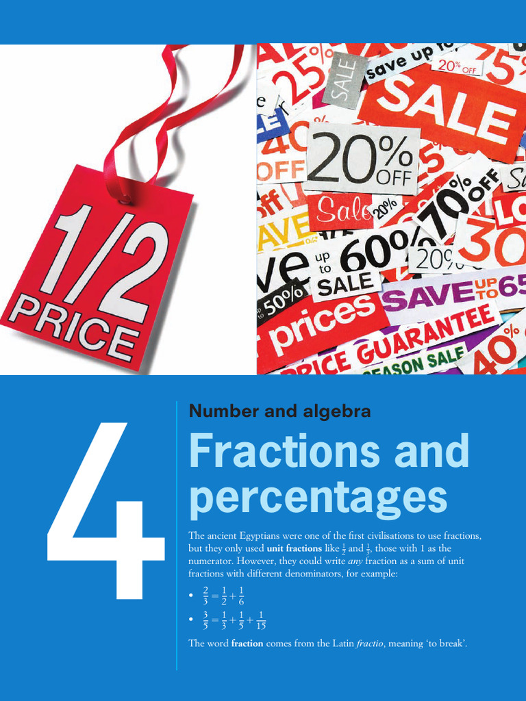 Chapter 4 - Fractions and Percentages | PDF