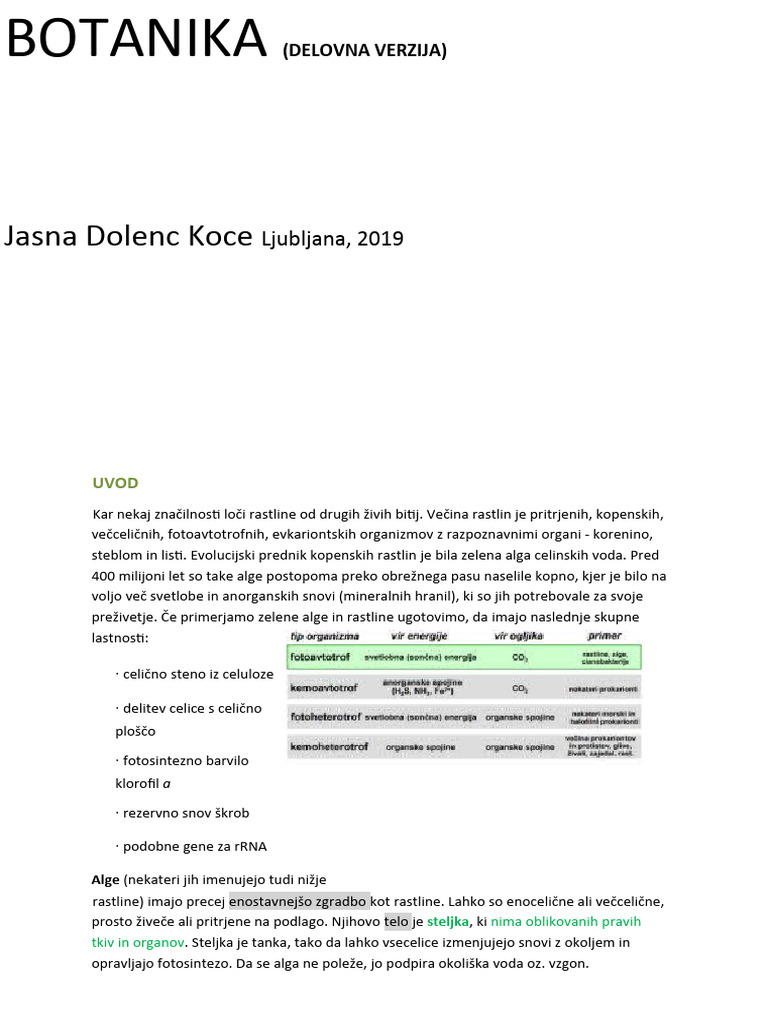 BOTANIKA - Skripta, Zapiski | PDF