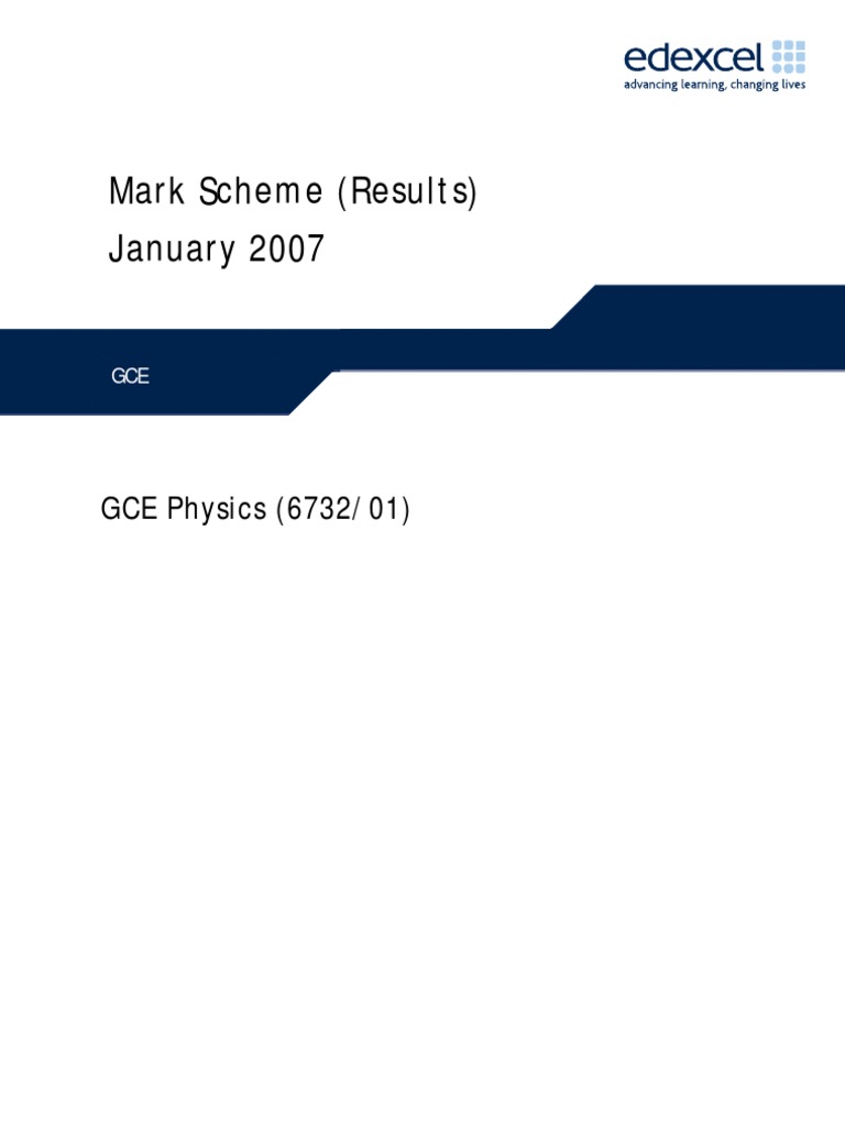 GCE Physics January 2007 Mark Scheme | PDF | Resistor | Temperature