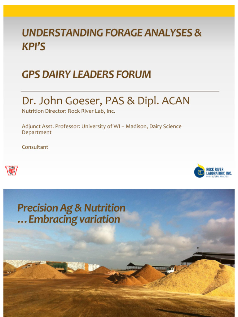 Understanding Forage Quality Analysis and KPI's | PDF