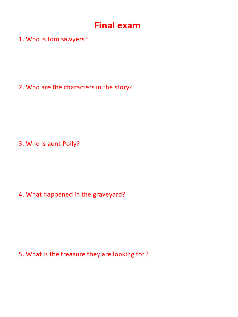 Final Exam | PDF | Language Arts & Discipline | Mystery, Thriller ...