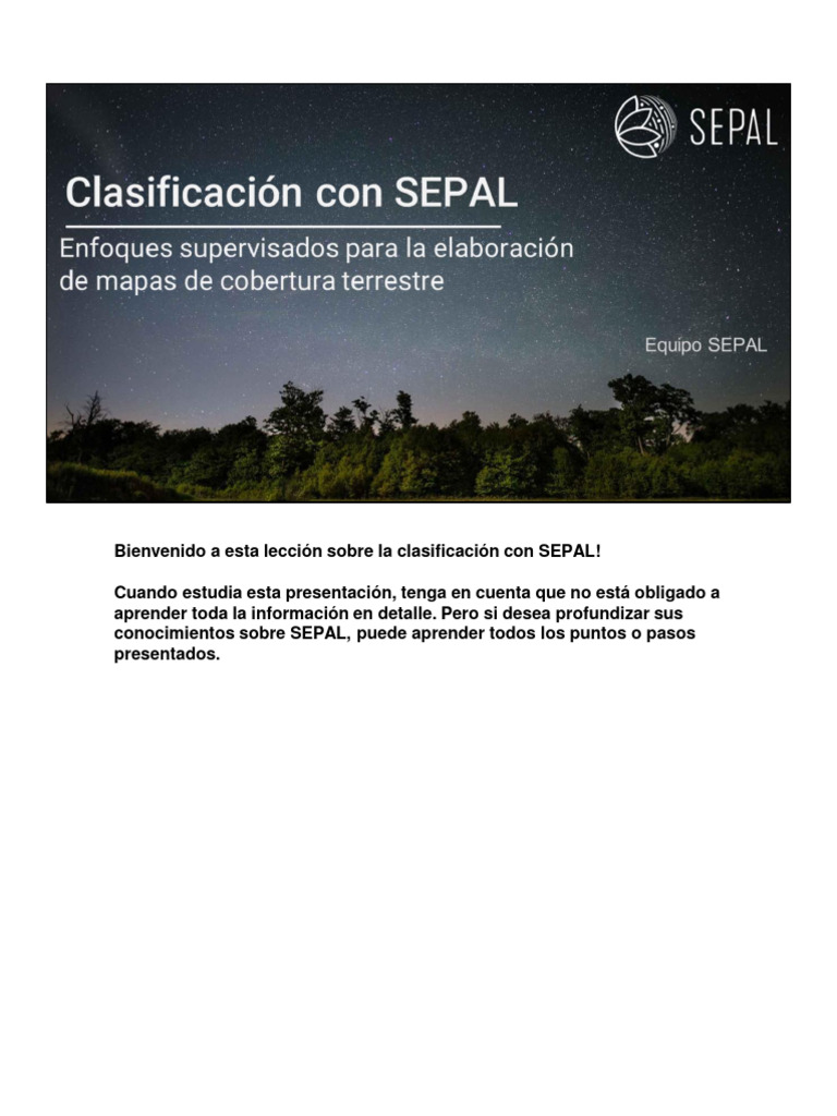 5. Classification with SEPAL_Spanish | PDF | Algoritmos | Píxel