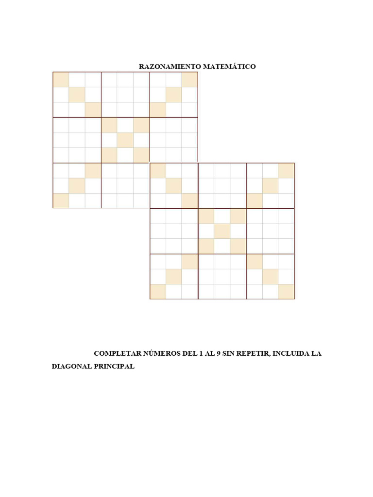 Sudoku: Completa del 1 al 9 Sin Repetir | PDF