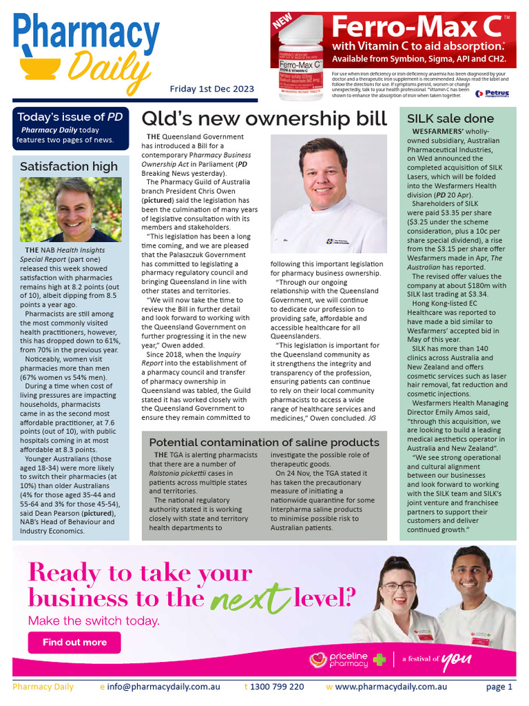 Pharmacy Daily 1st Dec 2023 | PDF | Pharmacist | Pharmacy