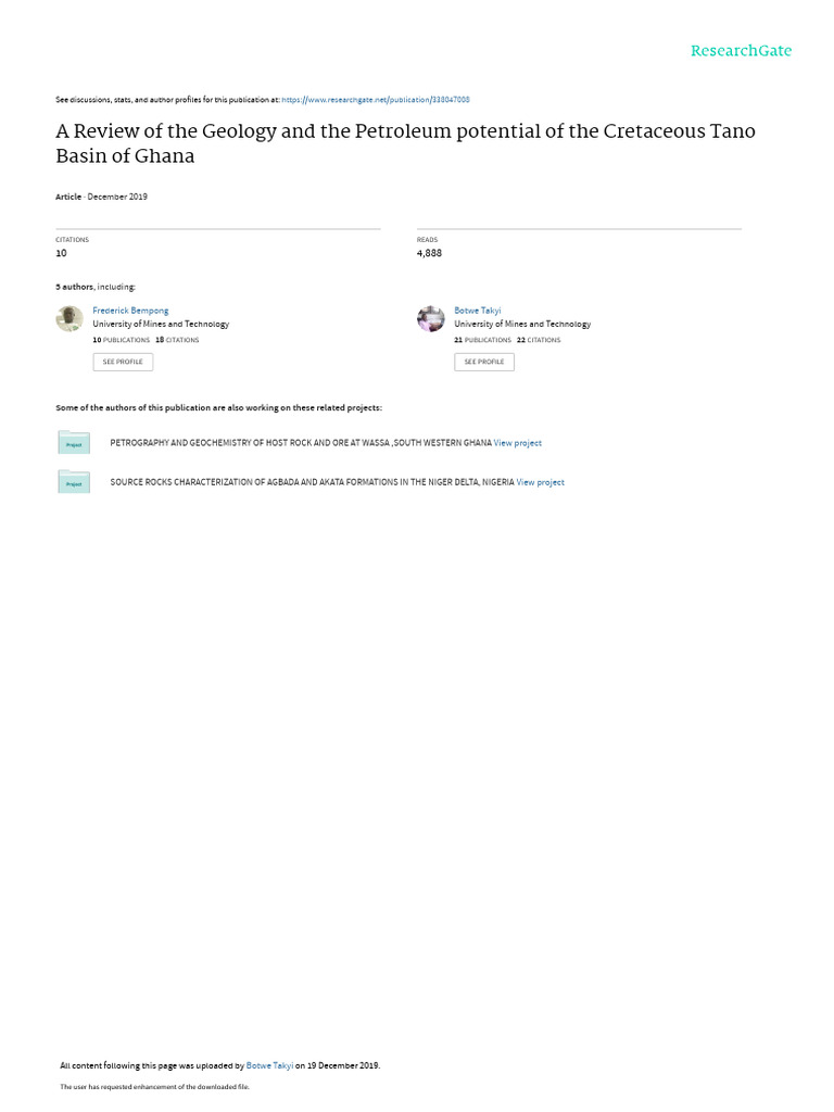 A Review of The Geology and The Petroleum Potential of The Cretaceous ...