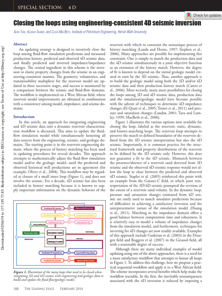 Closing The Loops Using Engineering-Consistent 4D Seismic Inversion | Download Free PDF ...