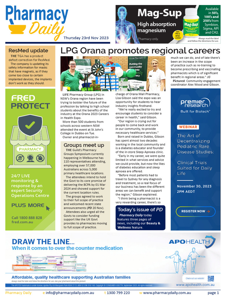 Pharmacy Daily 23rd Nov 2023 | Download Free PDF | Pharmacist | Shampoo