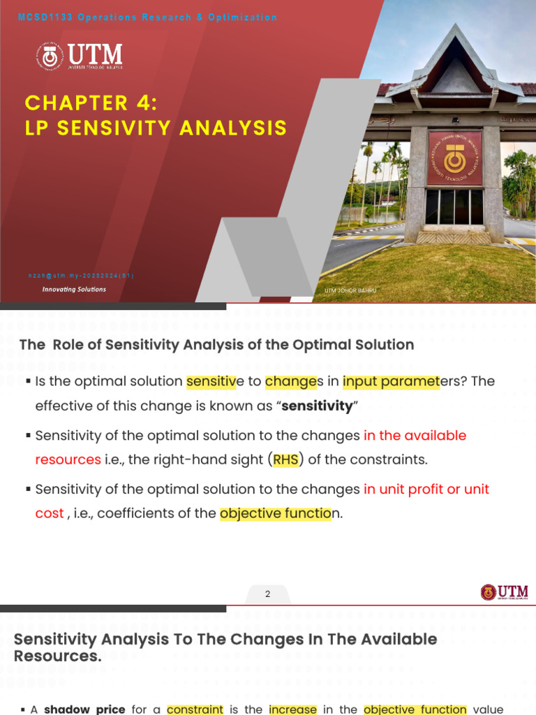 Chapter 4 - LP Sensitivity Analysis | PDF