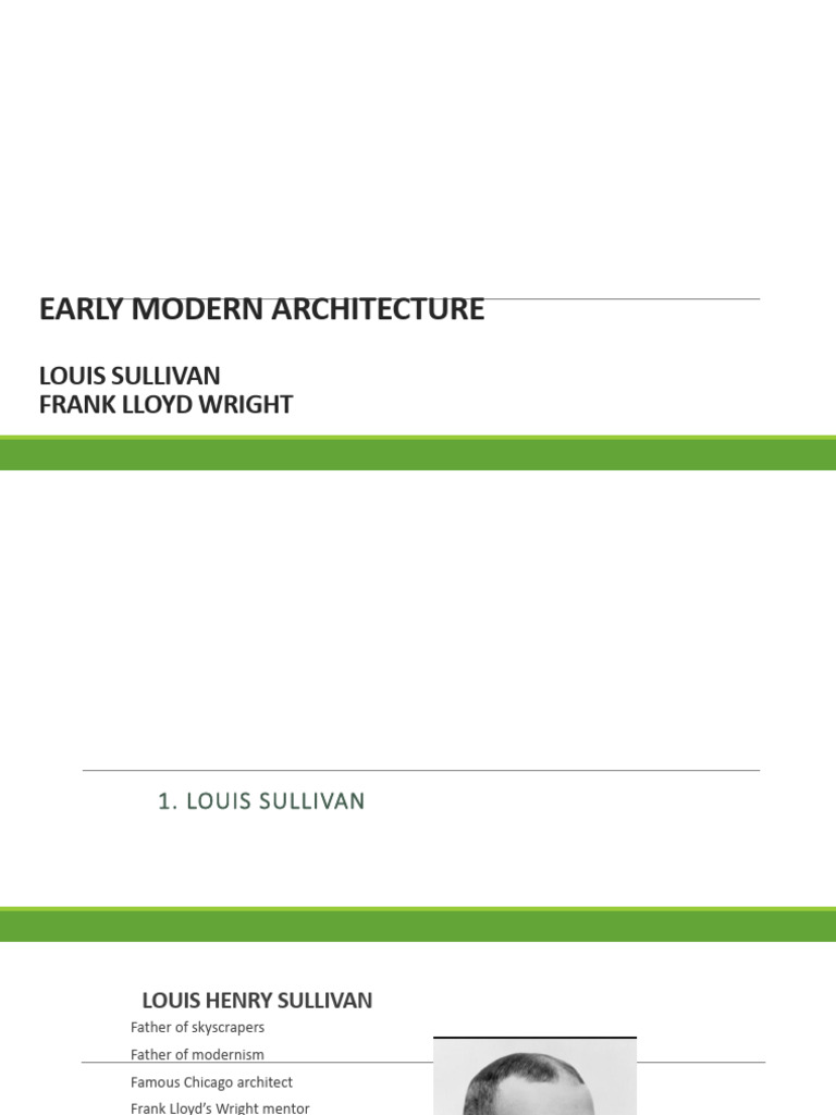 Early Modern Architecture: Sullivan & Wright | PDF | Architectural ...