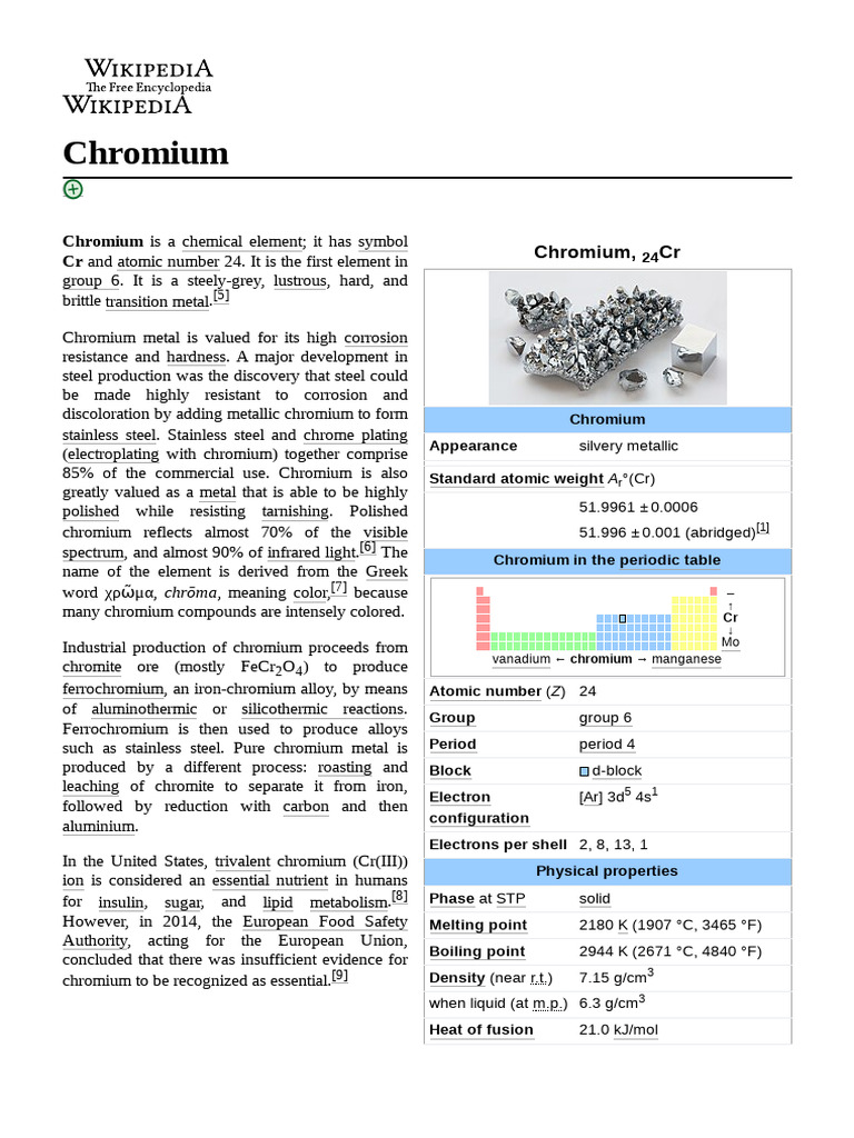 Chromium | PDF | Chromium | Chemical Elements