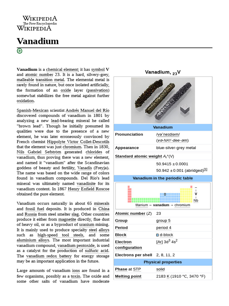Vanadium | PDF