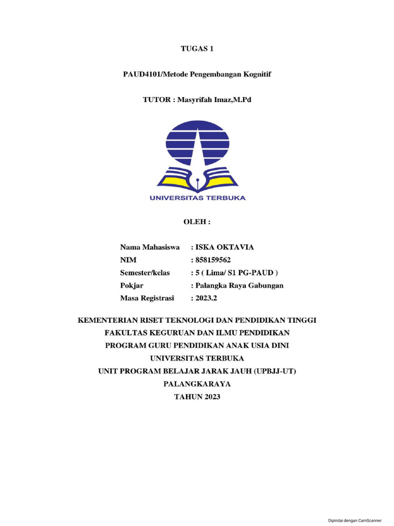 Tugas Praktek Metode Pengembangan Kognitif | PDF