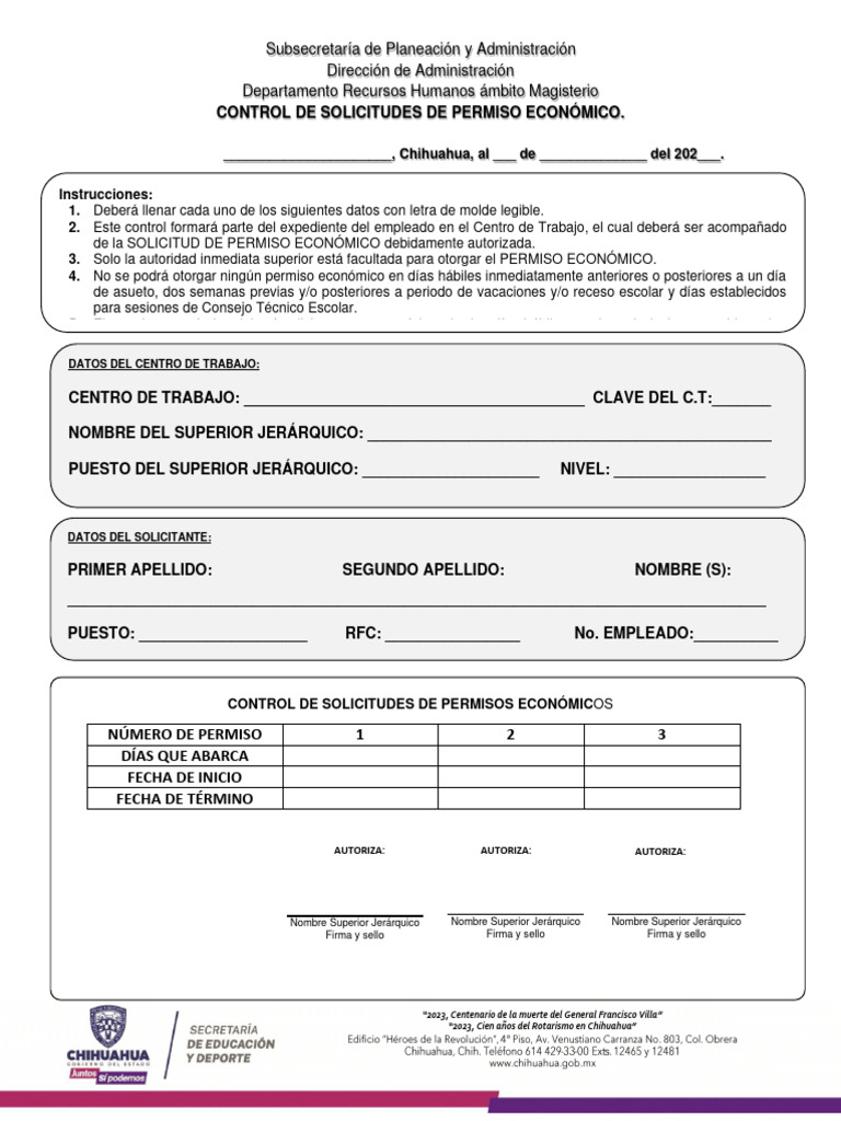 Control de Permiso Economico Kardex | PDF