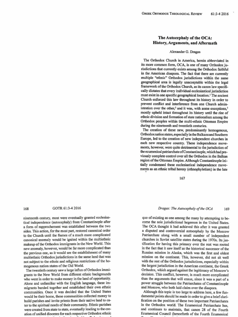 The Autocephaly of The OCA History Argum | PDF