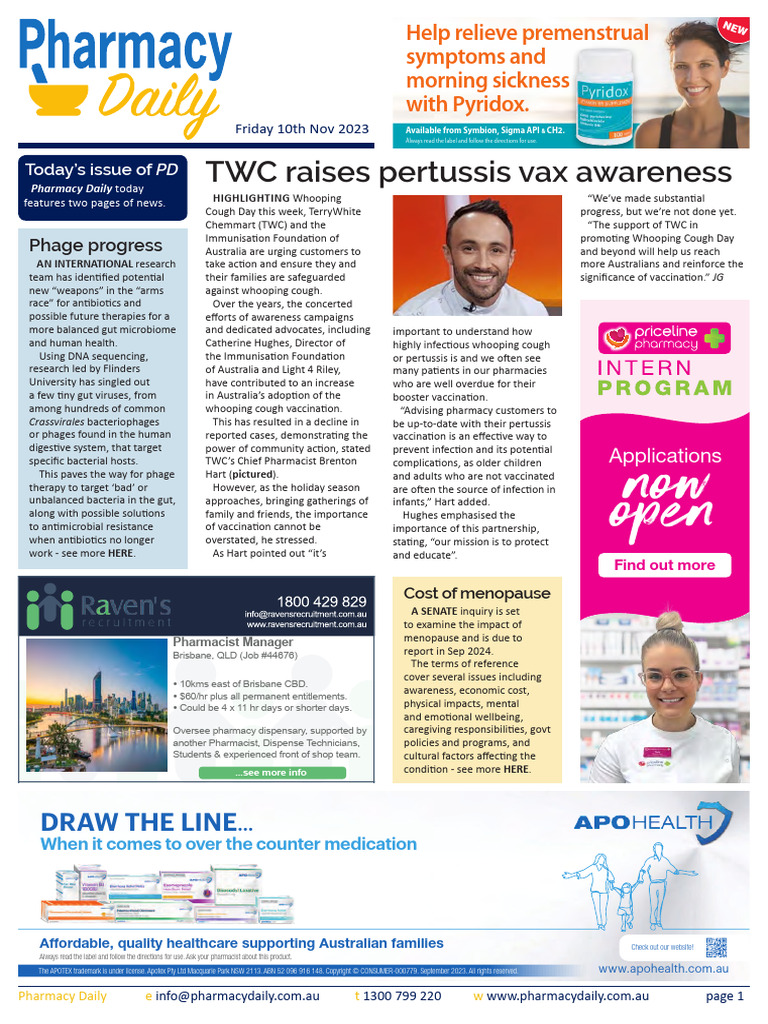 Pharmacy Daily 10th Nov 2023 | PDF | Bacteriophage | Pharmacist